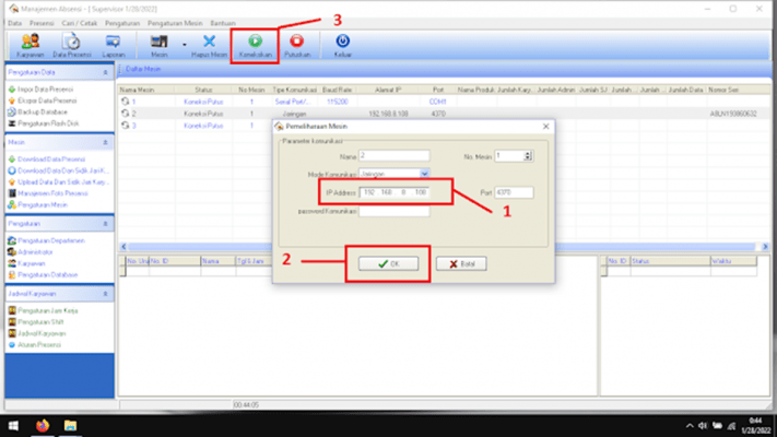 Cara Setting Koneksi Jaringan Fingerprint Solution X609